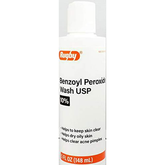 Rugby Benzoyl Peroxide Wash USP 10%, 5 fl oz Bottle HSA/FSA Eligible ...