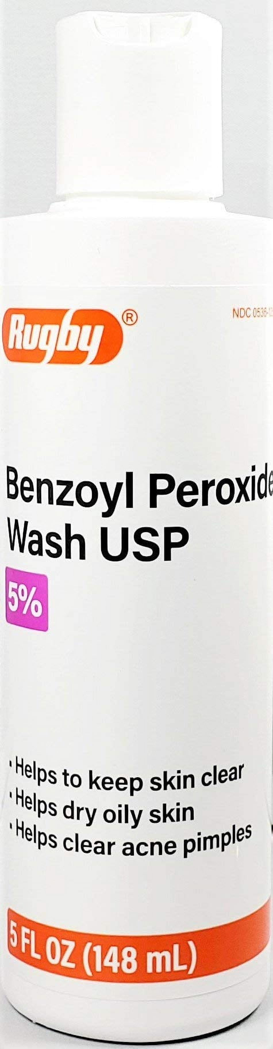Rugby Benzoyl Peroxide Wash USP 5%, 5 fl oz Bottle [PACK OF 1] - Walmart.com
