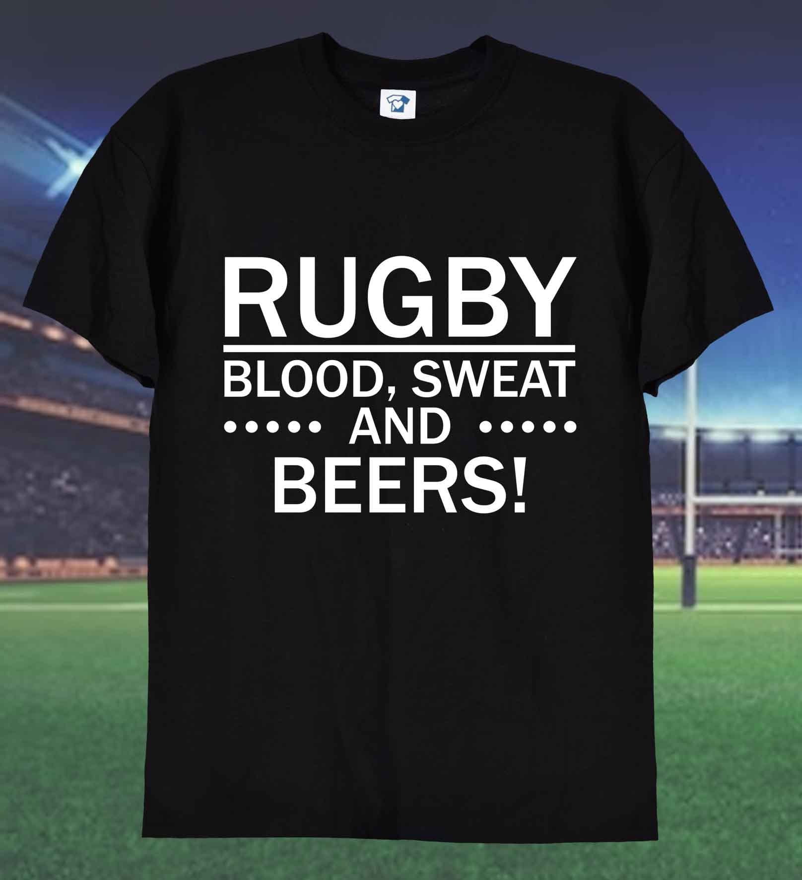 Rugby Blood Sweat and Beers, Funny Mens Unisex T-Shirt, England Rugby ...