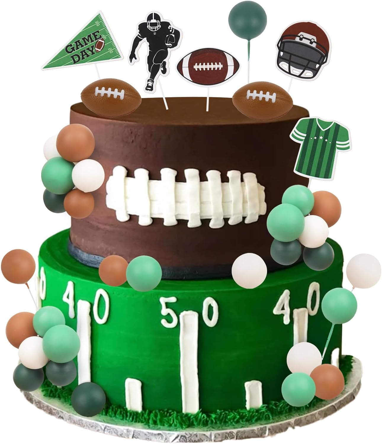 Rugby Cake Decorations for Boys - Rugby Theme Cake Cupcake Figures ...