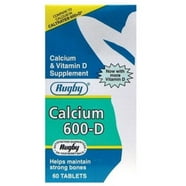 Rugby Oysco 500 + D TAB Calcium Supplement Tablets, 60 Count - Walmart.com