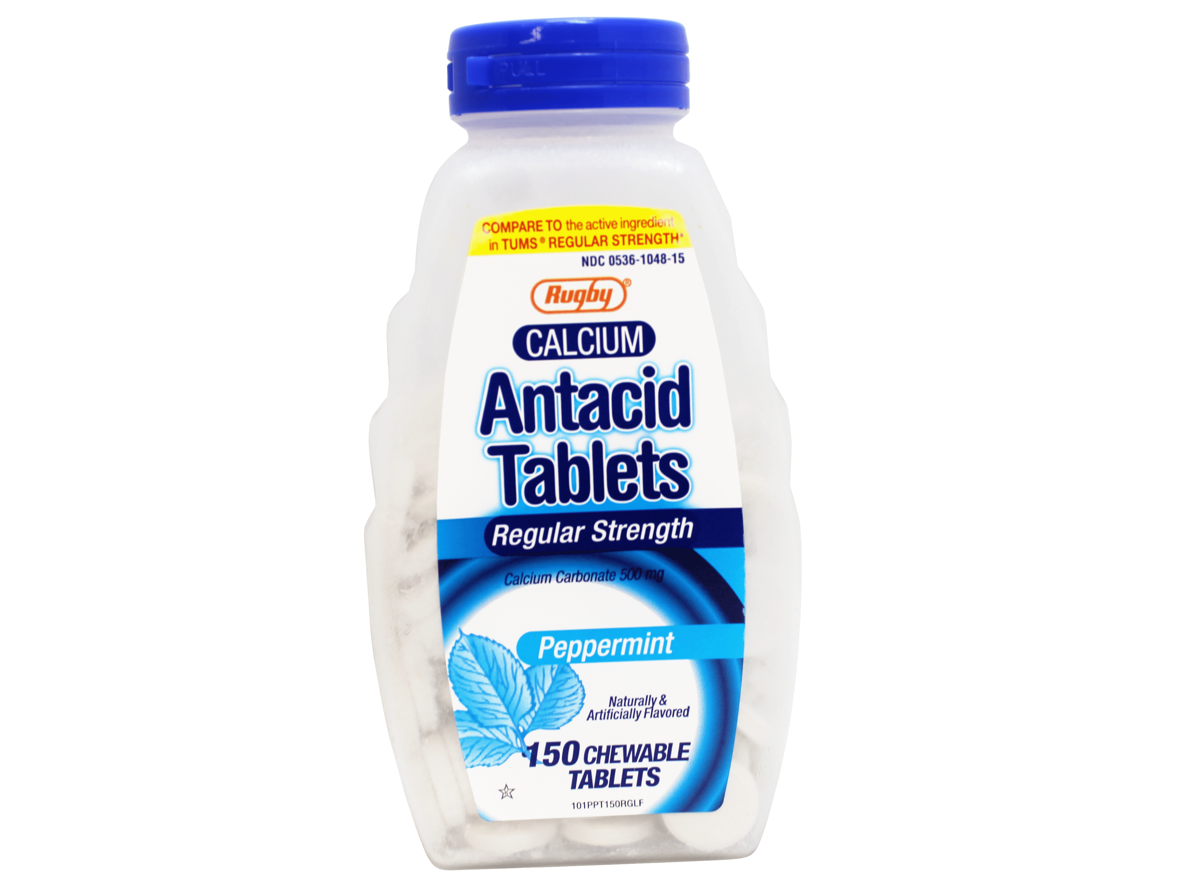 Rugby Calcium Carbonate 500mg Antacid Tablets Peppermint, Regular ...