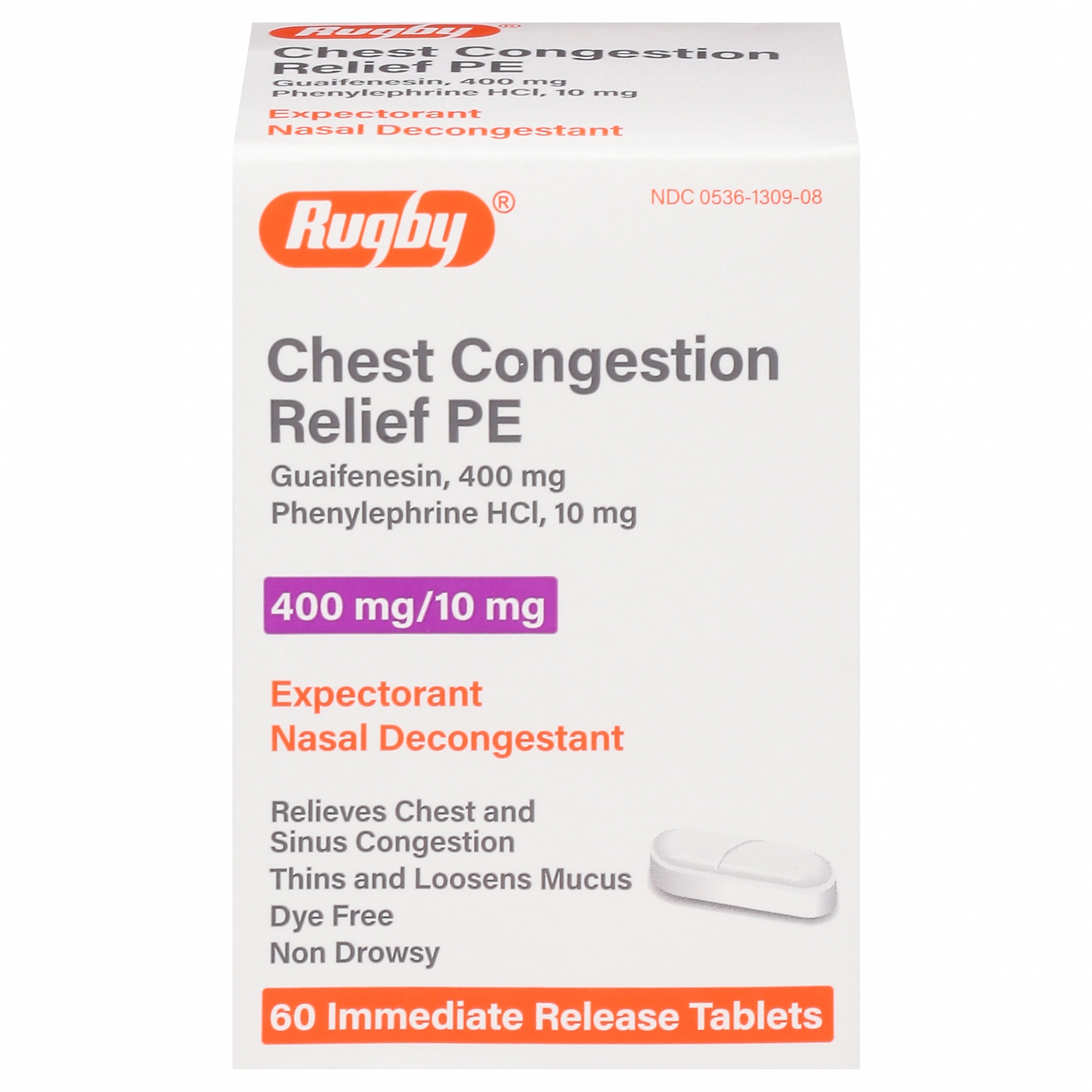 Rugby Chest Congestion Relief PE, OTC Medicine for Nasal Congestion ...