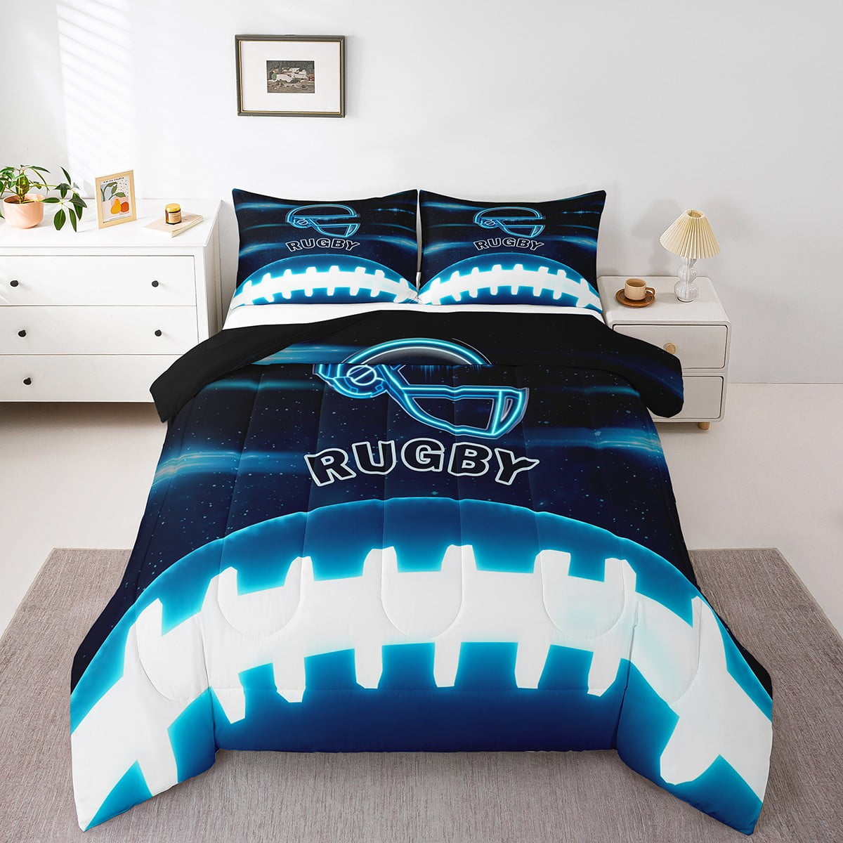 Rugby Comforter Set Sports Bedding Sets Football Game Sports Bedding ...