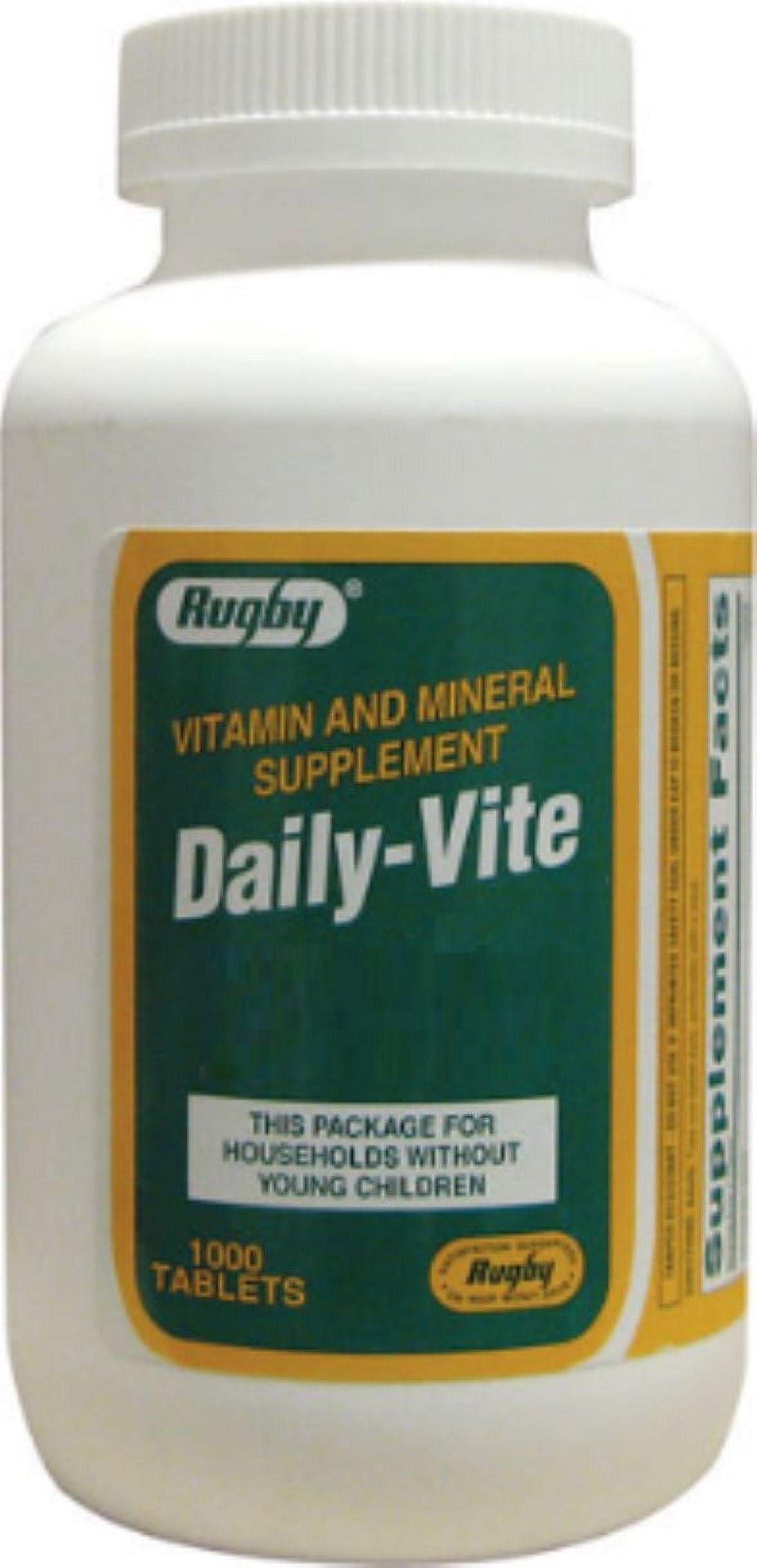 Rugby Daily-Vite Multivitamin Tablets 1000 Each - (Pack of 6) - Walmart.com