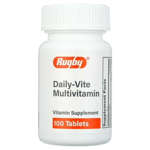 Rugby Adults Daily-Vite Multivitamin Vitamin Supplement Tablets - 100 ...