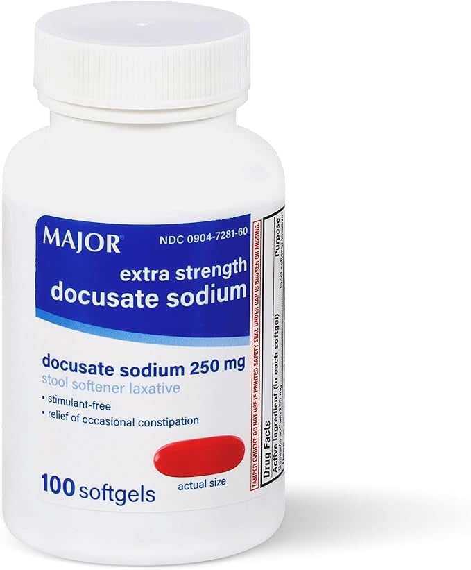 Rugby Brand Docusate Sodium 250 mg Extra Strength Stool Softener ...