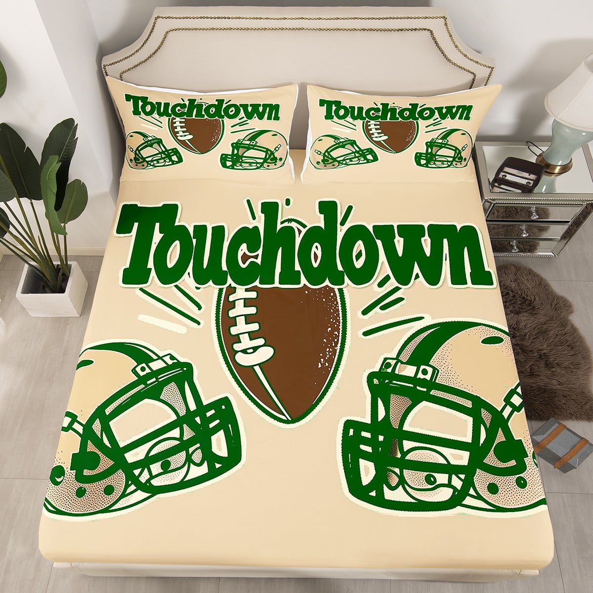 Rugby Fitted Sheet Sports Bed Sheets American Football Bed Set for ...
