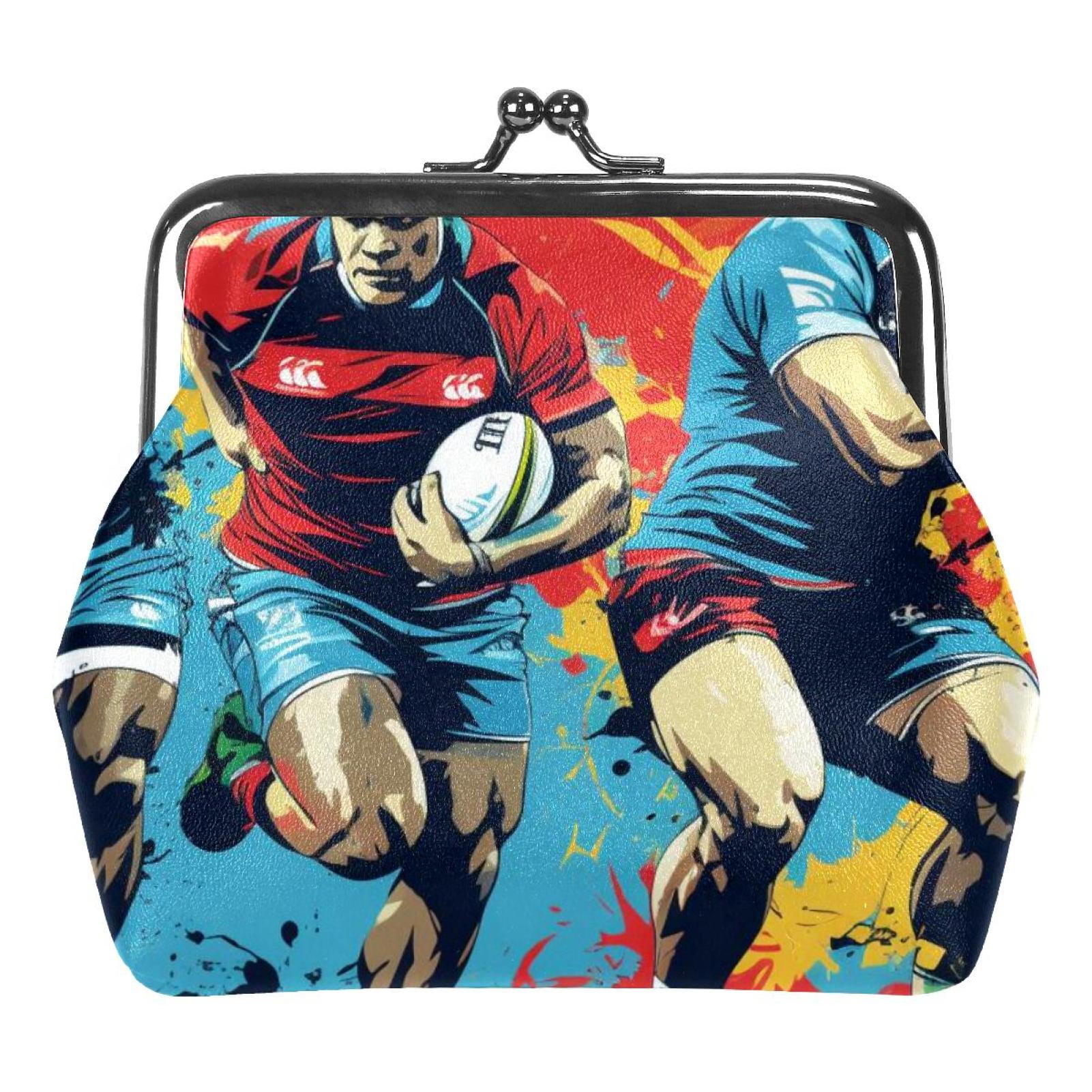 Rugby Football Coin Purse Kiss Lock Change Purse Vintage Trinkets Pouch ...