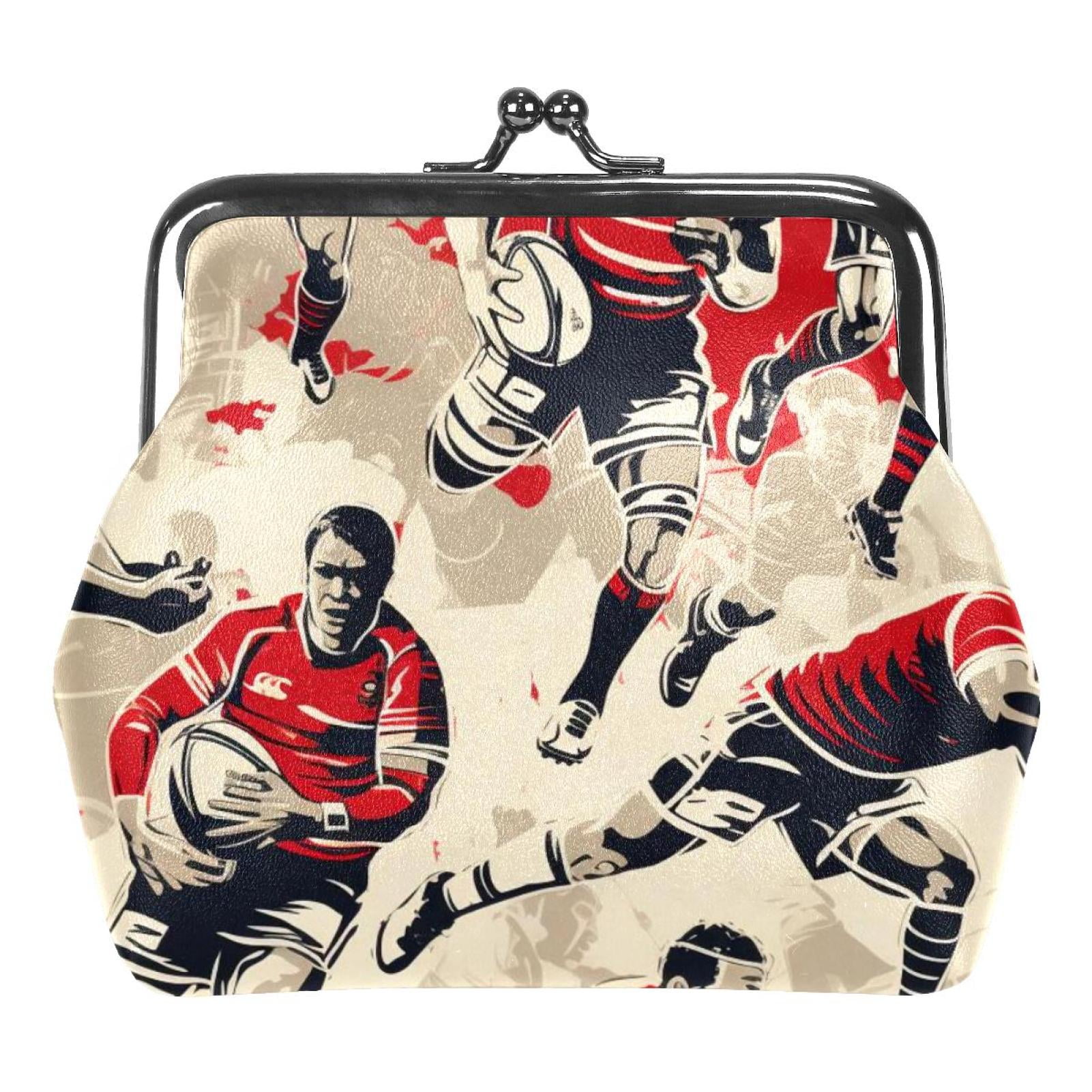 Rugby Football Coin Purse, Kiss Lock Coin Purse, Large Capacity Coin ...