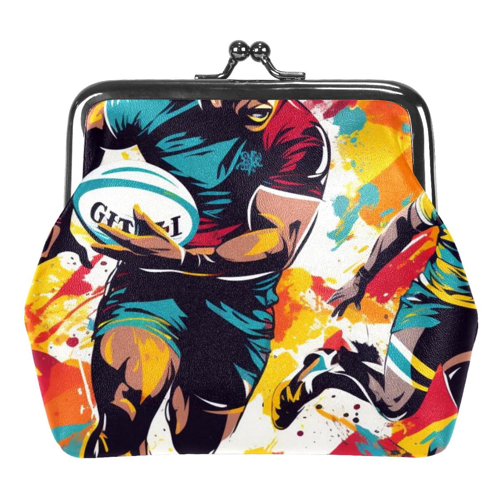Rugby Football Coin Purse, Kiss Lock Coin Purse, Large Capacity Coin ...