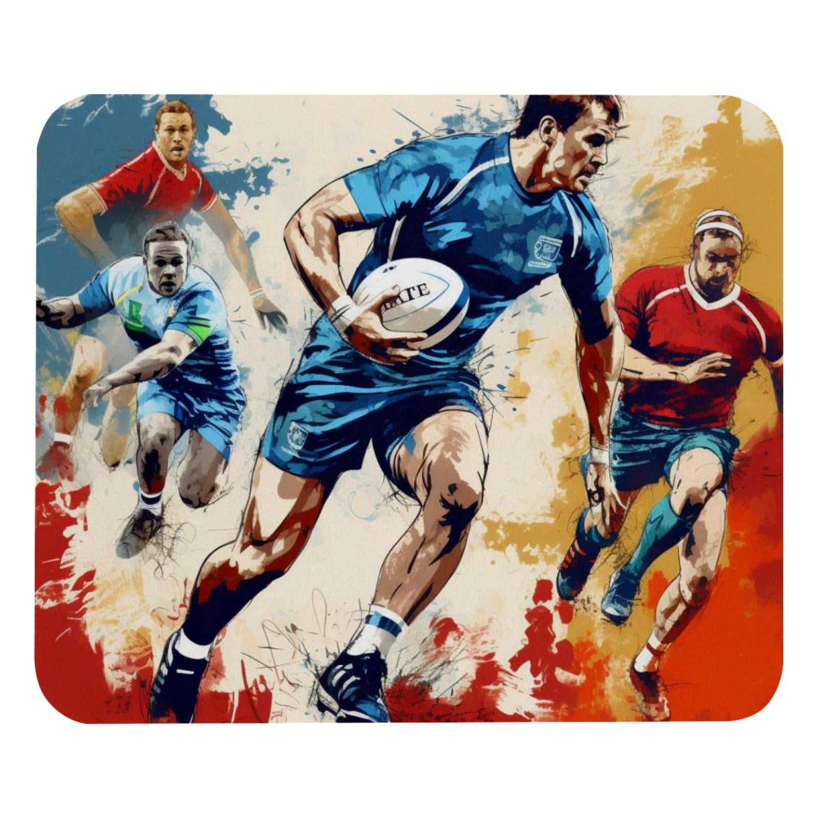 Rugby Football Computer Mouse Pad,Rubber Mouse Mat for Gaming, Office ...