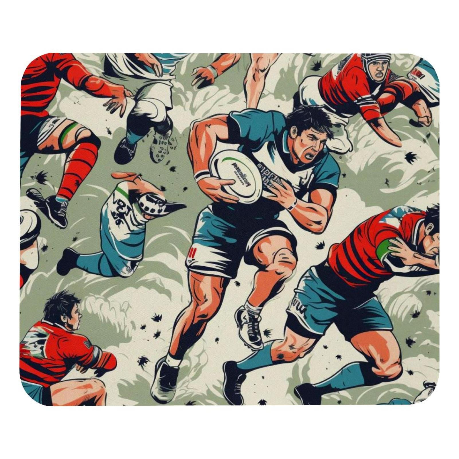 Rugby Football Mouse Pad, Rubber Base Computer Mouse Pads for Wireless ...