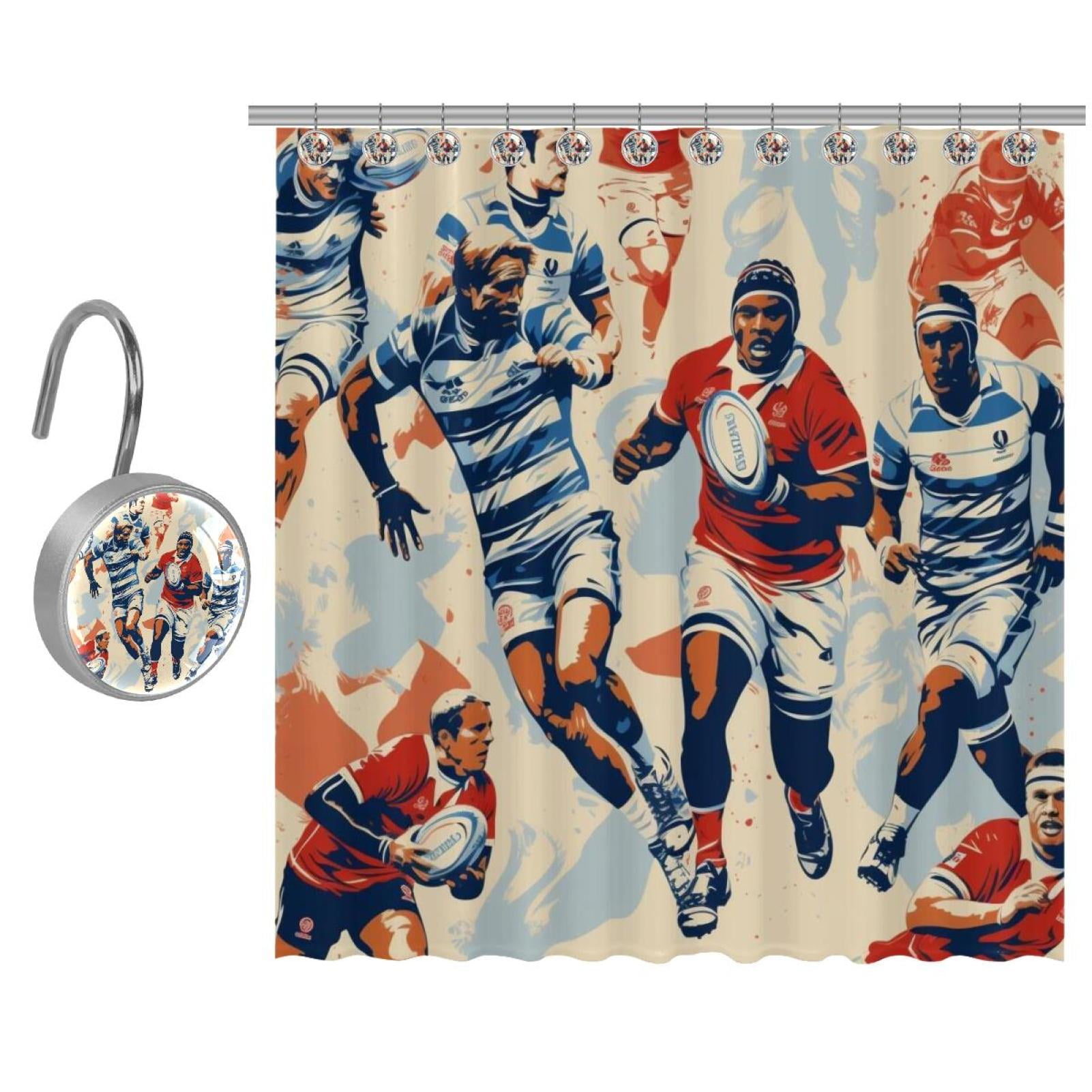 Rugby Football Shower Curtain Set for Bathroom - Walmart.com