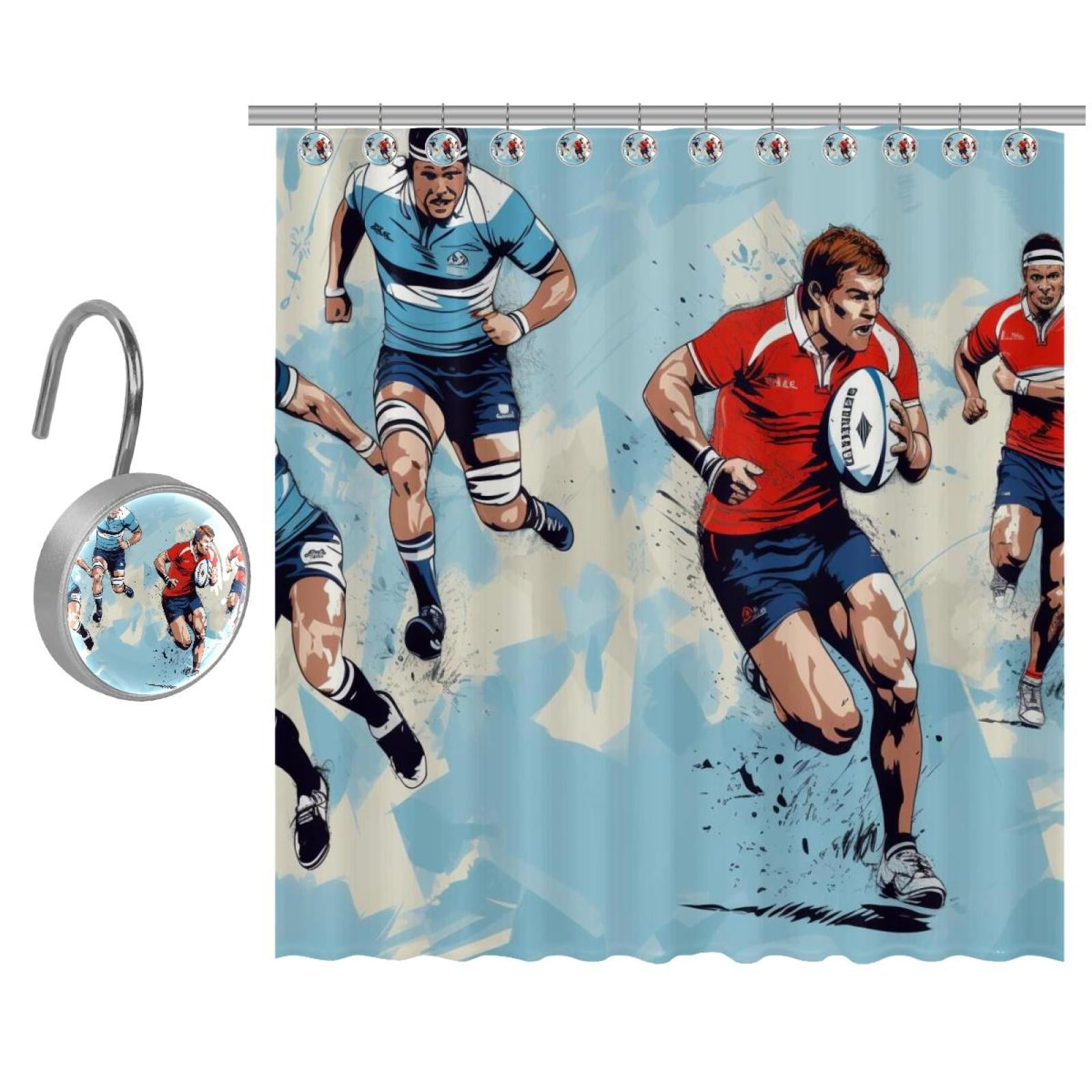 Rugby Football Shower Curtain Set for Bathroom - Walmart.com