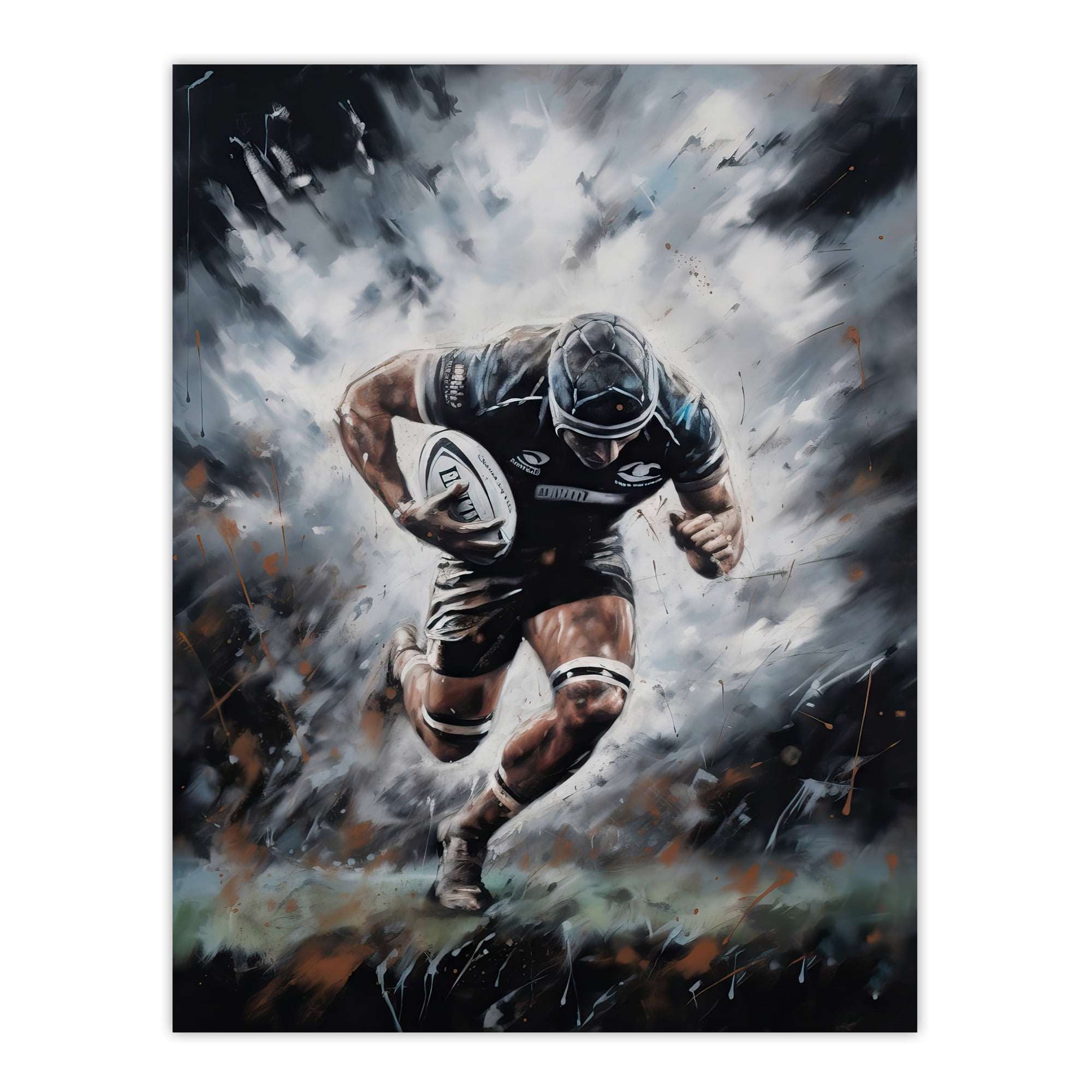 Rugby Forward Powering Through Action Artwork For Him Rugby Fan Man ...