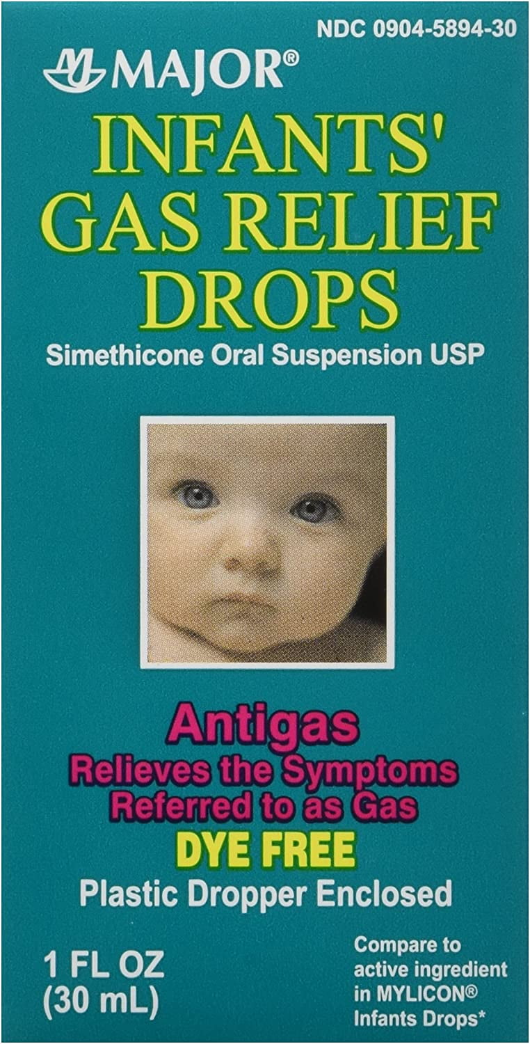 Rugby Infants & Kids Gas Relief Liquid, Simethicone (Mylicon) Drops 1 ...