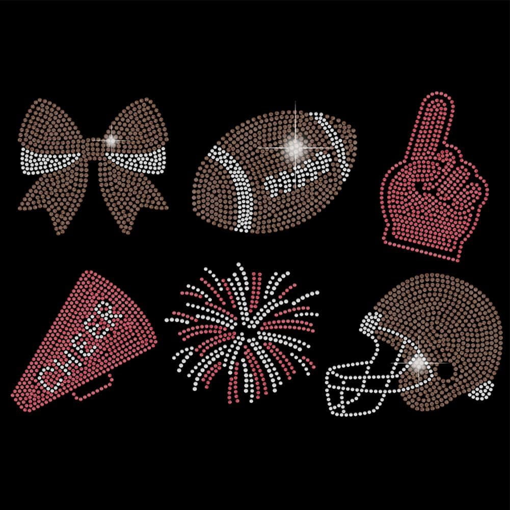 Rugby Iron on Rhinestones Transfer Heat Transfer Stickers Football ...
