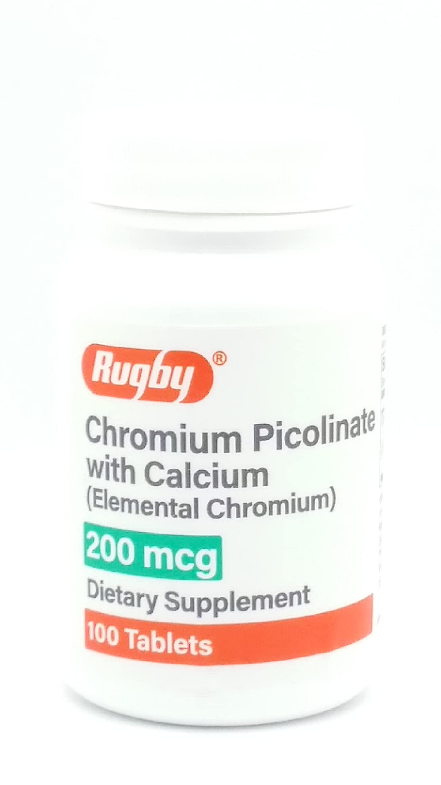 Rugby Laboratories Chromium Picolinate with Calcium (Elemental Chromium ...
