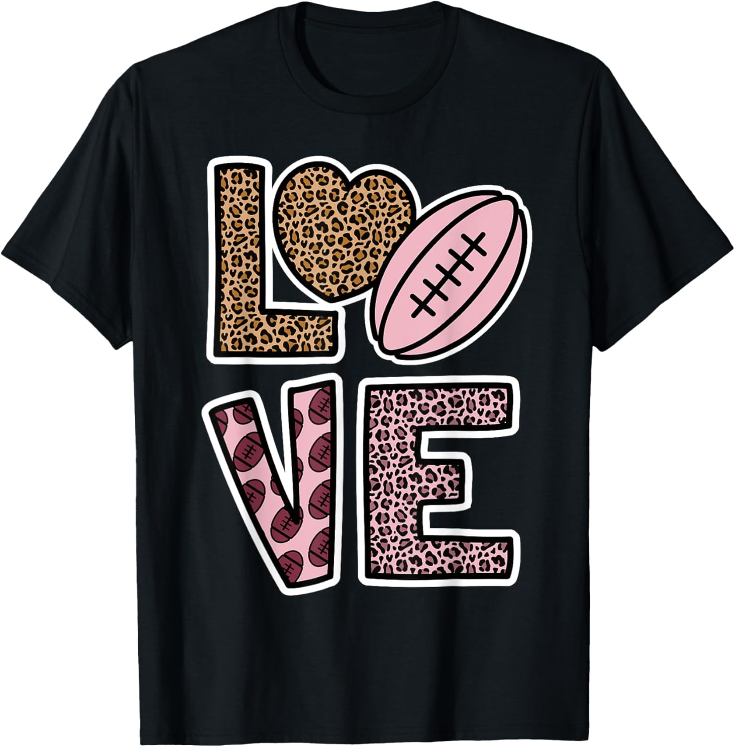 Rugby Love Rugby Player Leopard Print Rugby Fan Cute Rugby T-Shirt ...