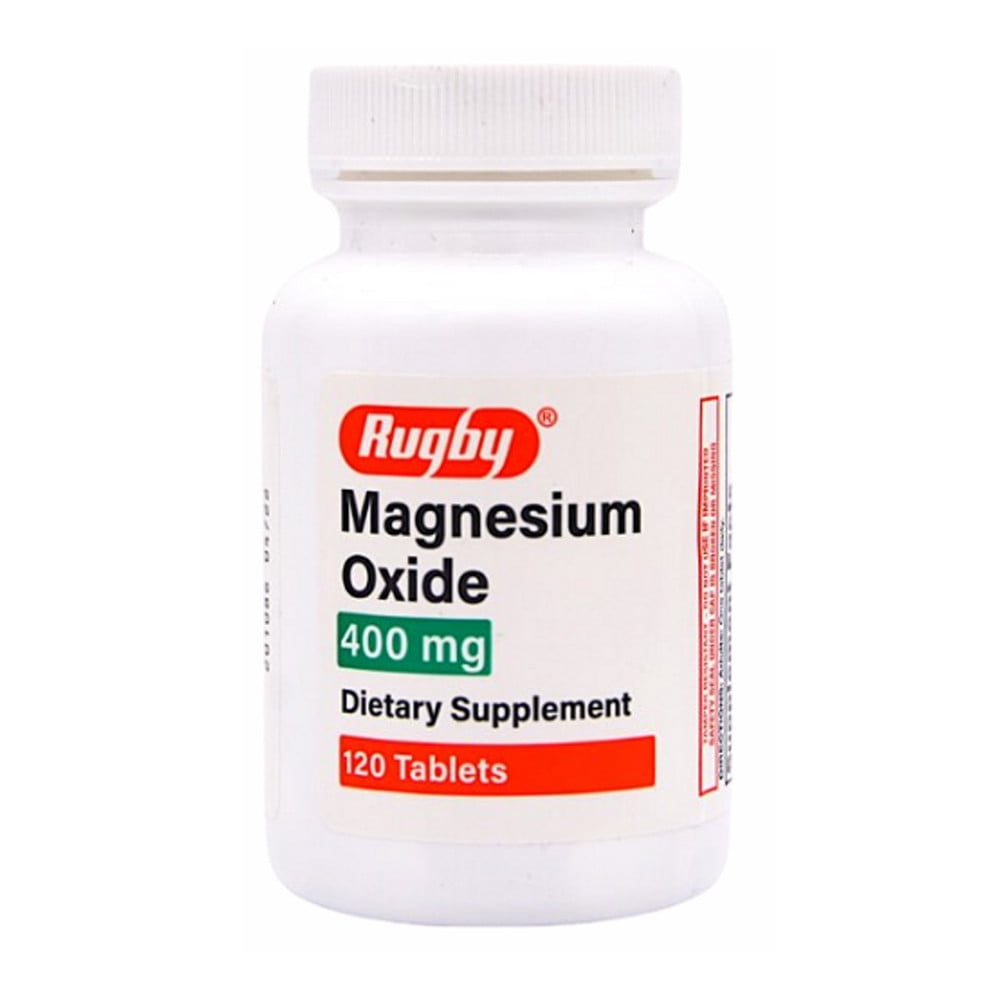 Rugby Magnesium Oxide 400 Mg Supplement Tablets, 120 Ea, 6 Pack ...