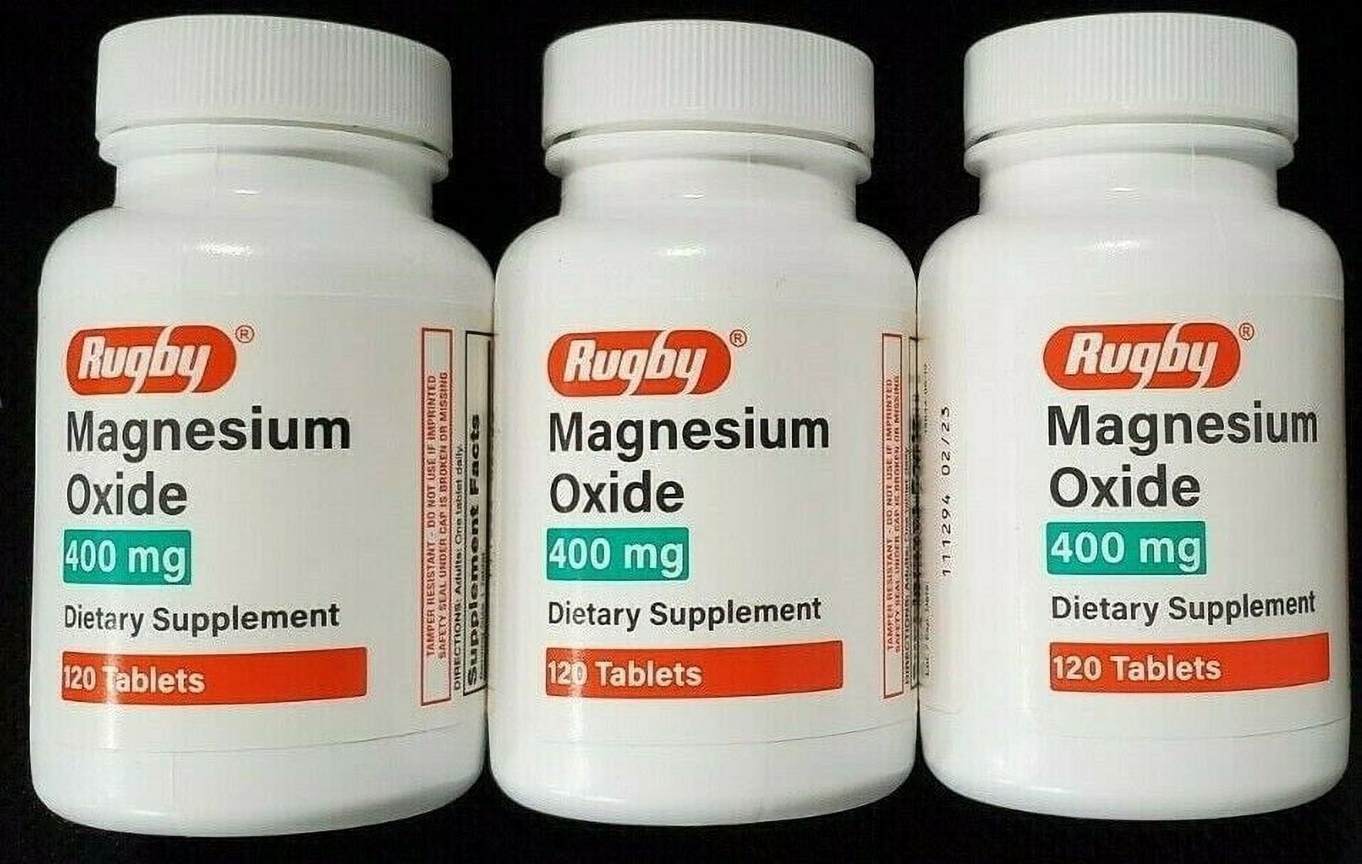 Rugby Magnesium Oxide 400 mg 120 Tablets -3 Pack - Walmart.com