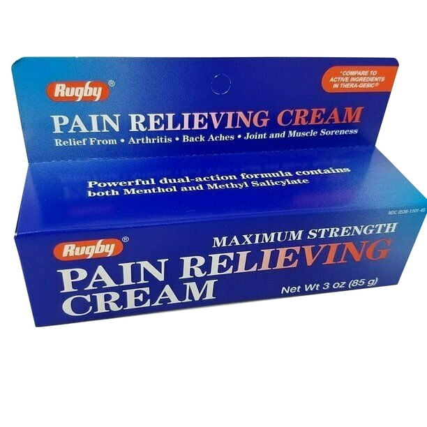 Rugby Maximum Strength Pain Relieving Cream, 3oz. Per Tube - Walmart ...