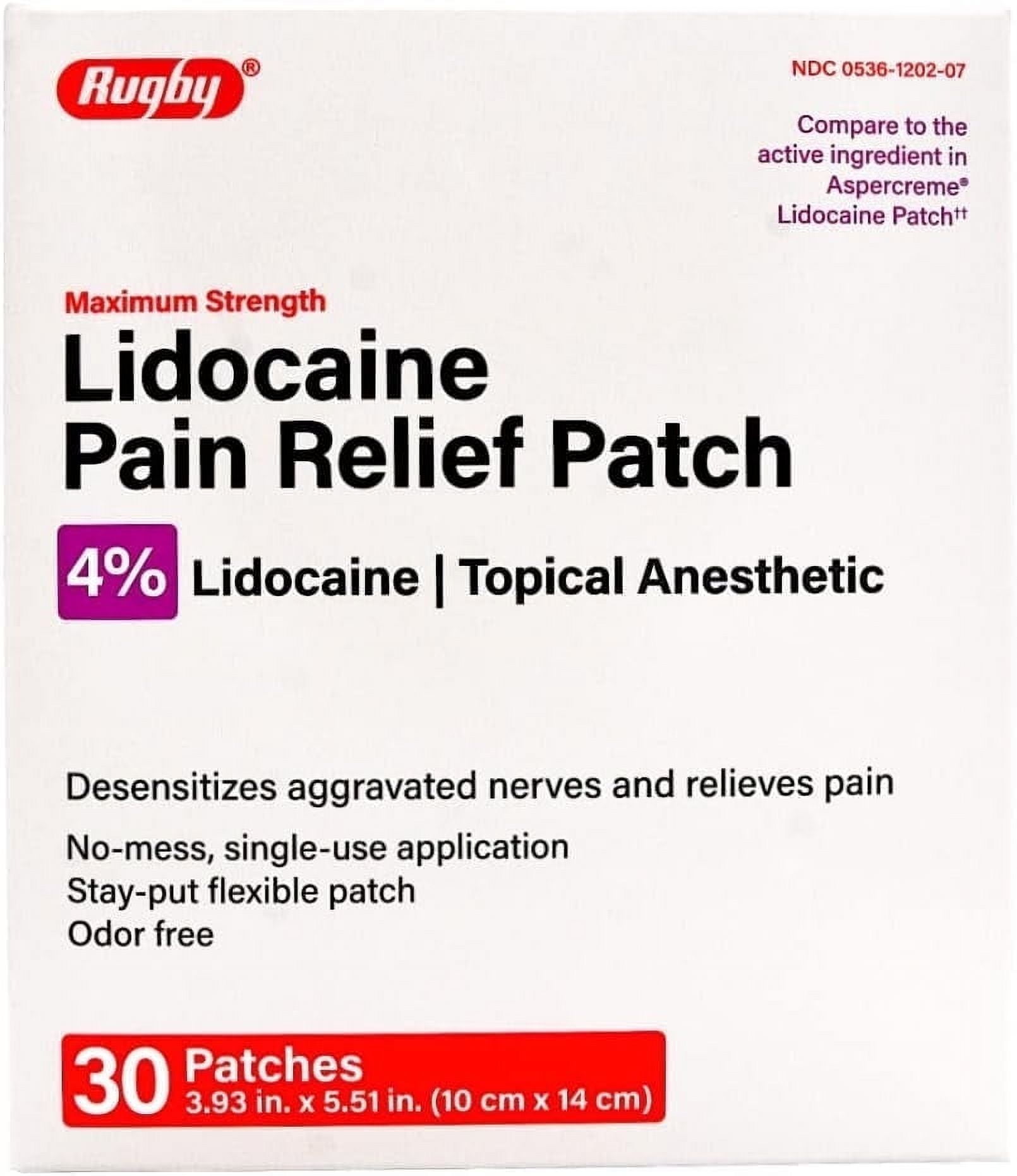 Rugby Maximum Strength Topical Anesthetic 4% Lidocaine Pain Relief ...