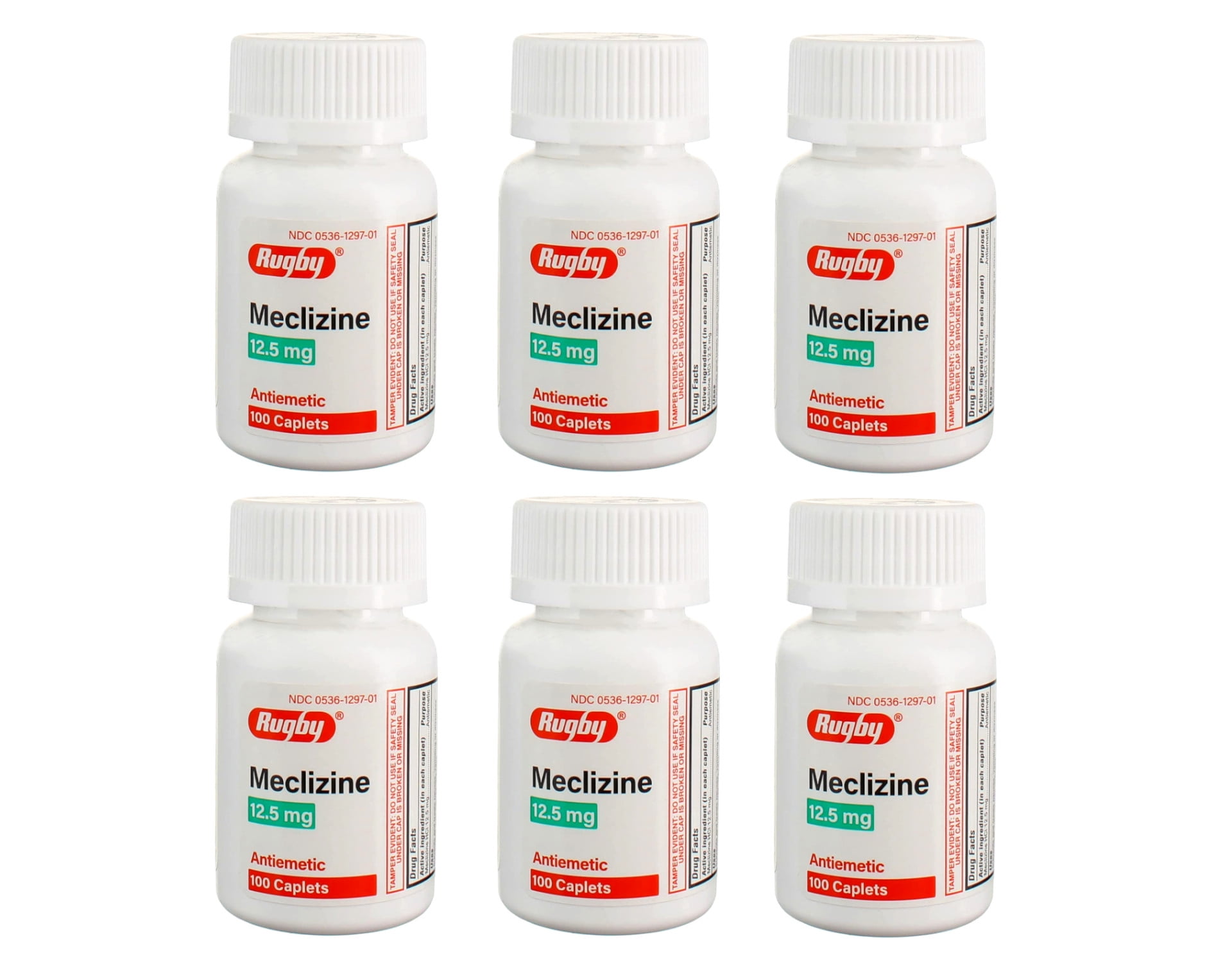 Rugby Meclizine 12.5mg Antiemetic Caplets For Motion Sickness, 100 ...