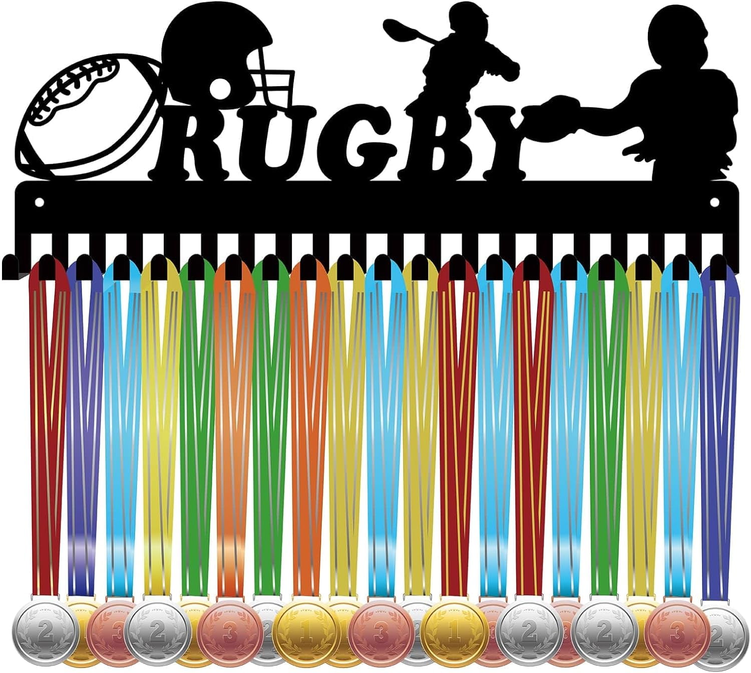 Rugby Medal Hanger Medal Holder Display Rack Sports Metal Hanging ...