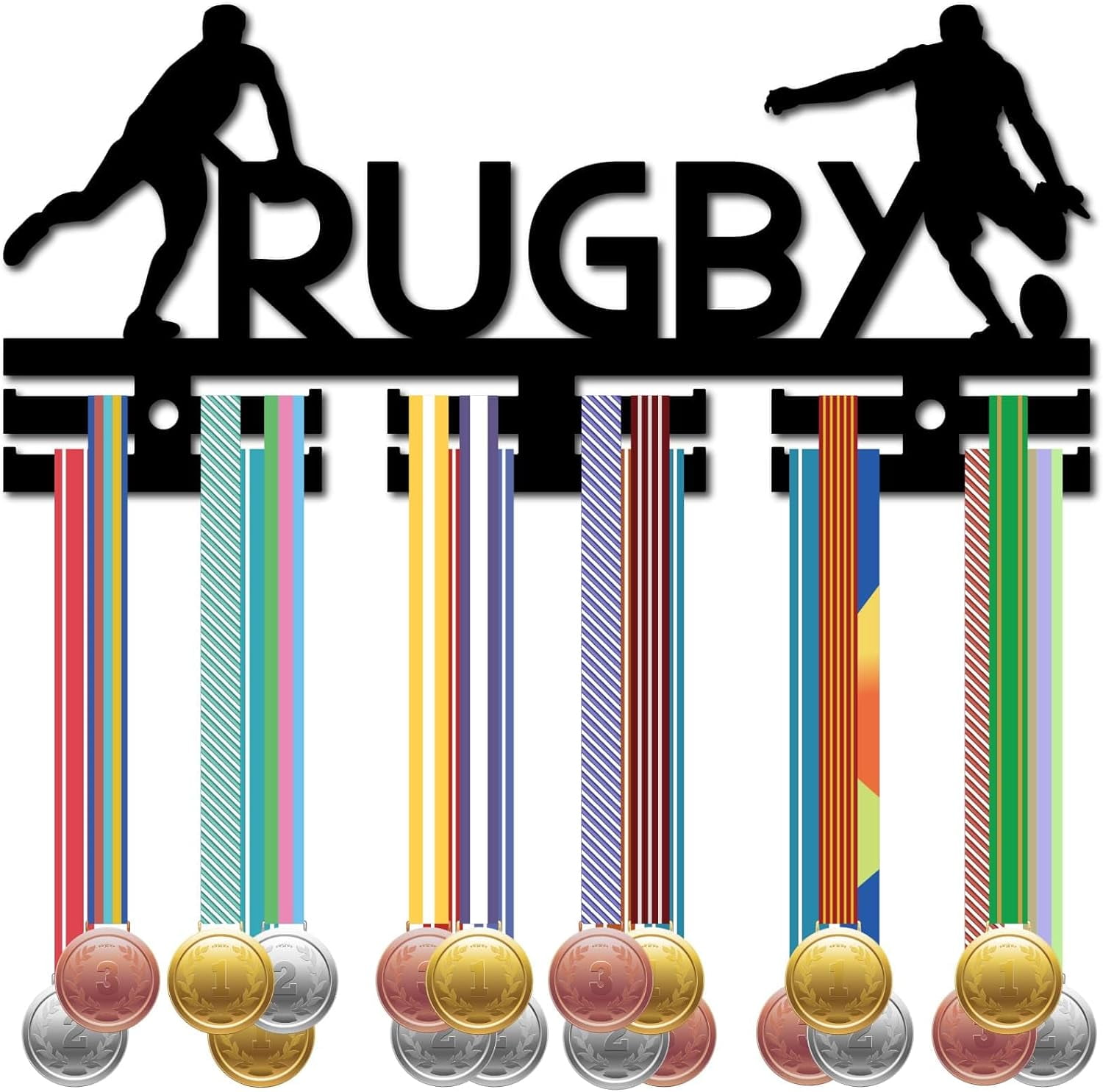 Rugby Medal Holder Display Sports Medal Hanger Rack Acrylic Frame Small ...