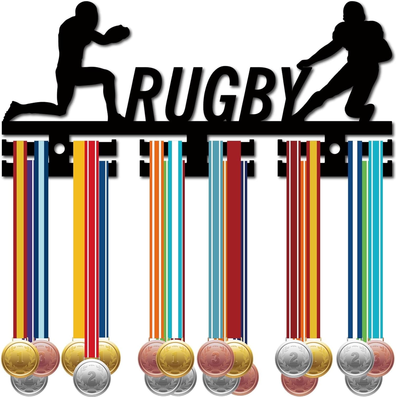 Rugby Medal Holder Rack Medal Hangers Display Sports Racks Wall Mount ...