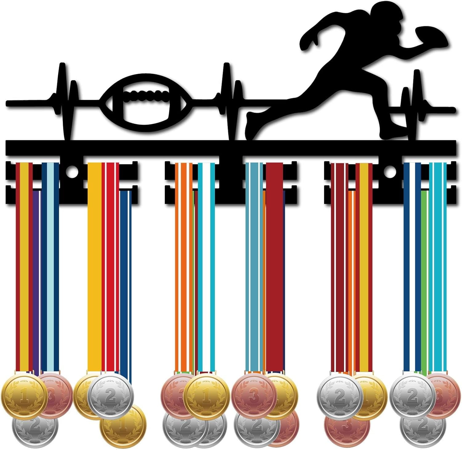 Rugby Medal Holder Sports Medal Hanger Display Awards Ribbons Acrylic ...