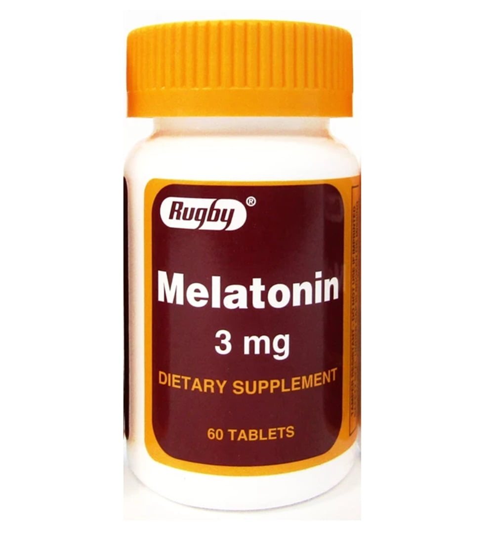 Rugby Natural Melatonin 3 mg Tablets for Adults, 60 Ct - Walmart.com