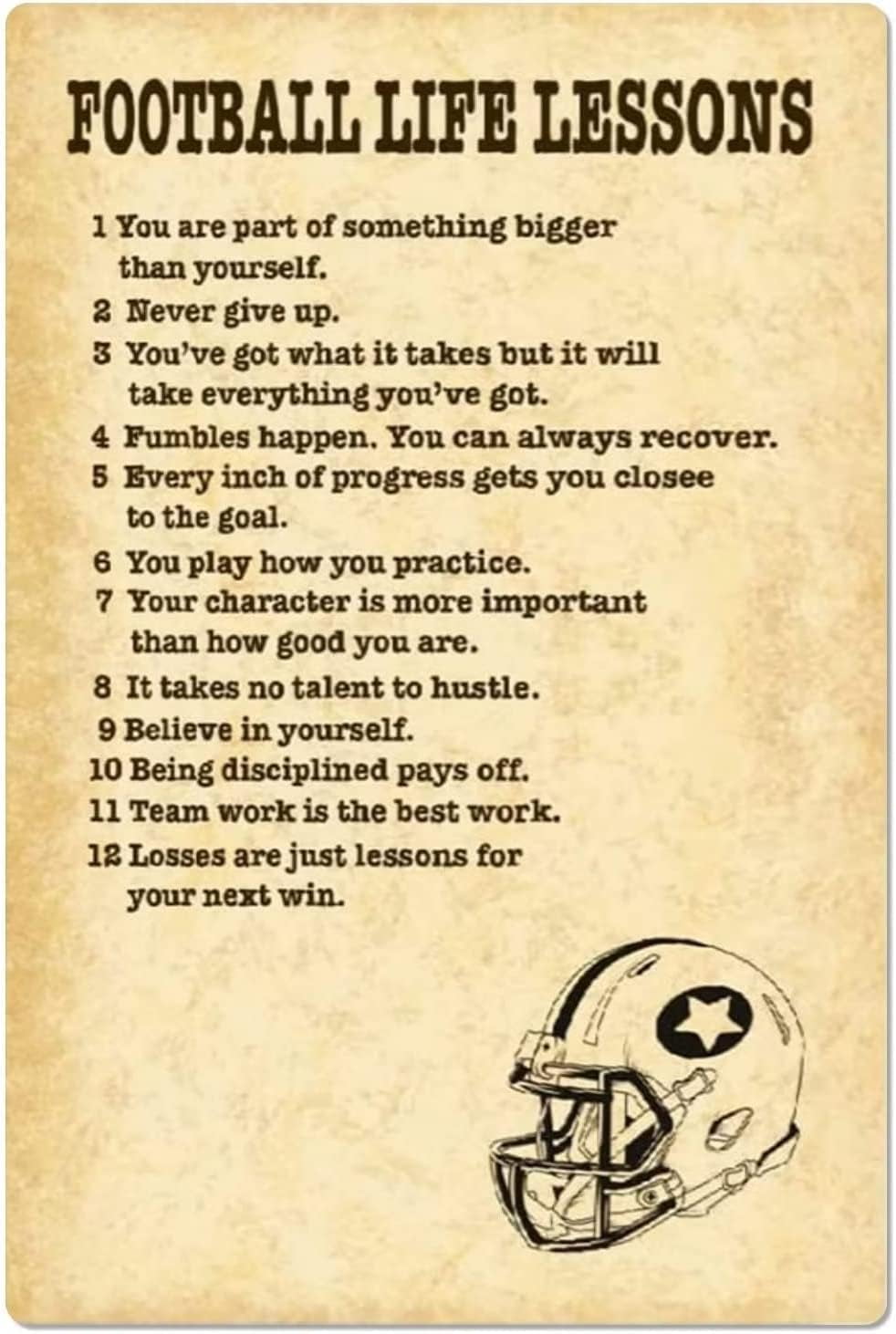 Rugby Metal Tin Signs Wall Decor Football Life Lessons Posters Rugby ...