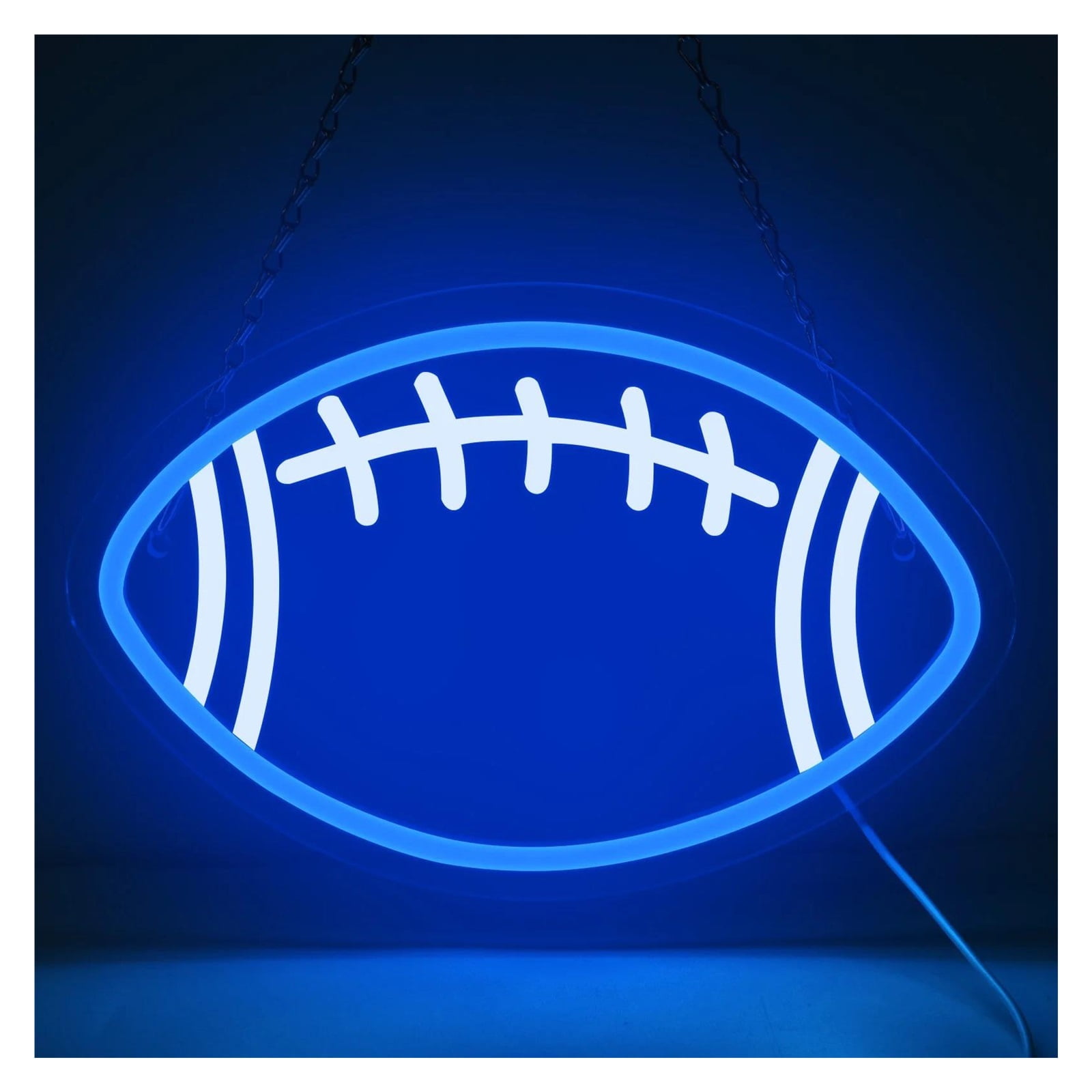 Rugby Neon Sign Football Shape LED Light Dimmable USB Powered For Kids ...