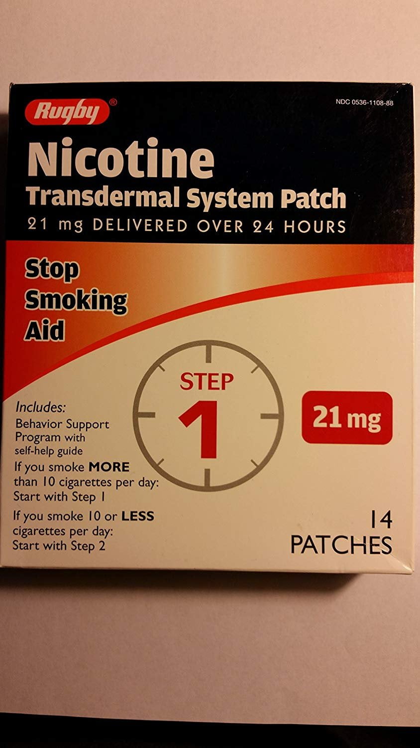 Rugby Nicotine Transdermal System Smoking Aid Patch Step 1 Self Guide ...