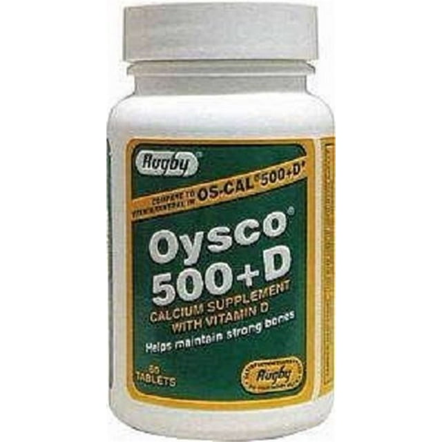 Rugby Oysco 500 + D Calcium Supplement Tablets, 60 Count - Walmart.com