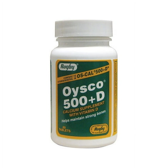 Rugby Oysco 500 + D TAB Calcium Supplement Tablets, 60 Count - Walmart.com