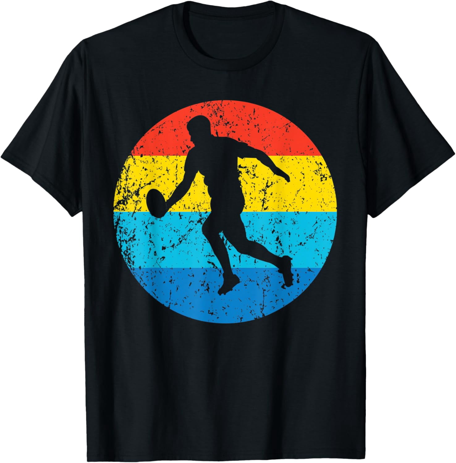 Rugby Player Style Sports Retro 1970's Style Circle T-Shirt men and ...