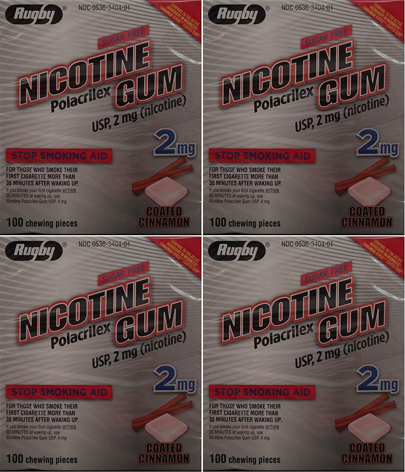 Rugby Polacrilex 2mg Nicotine Gum - Smoking and Vaping Quitting Aid ...