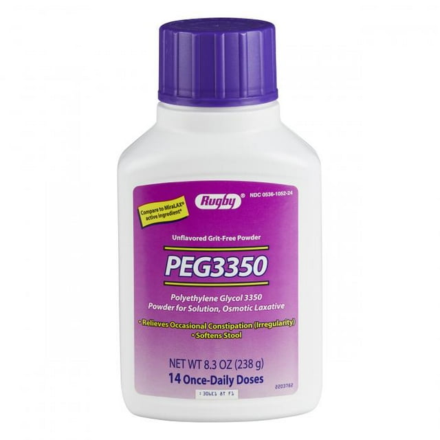 Rugby Polyethylene Glycol 3350 Osmotic Laxative Sugar Free Powder