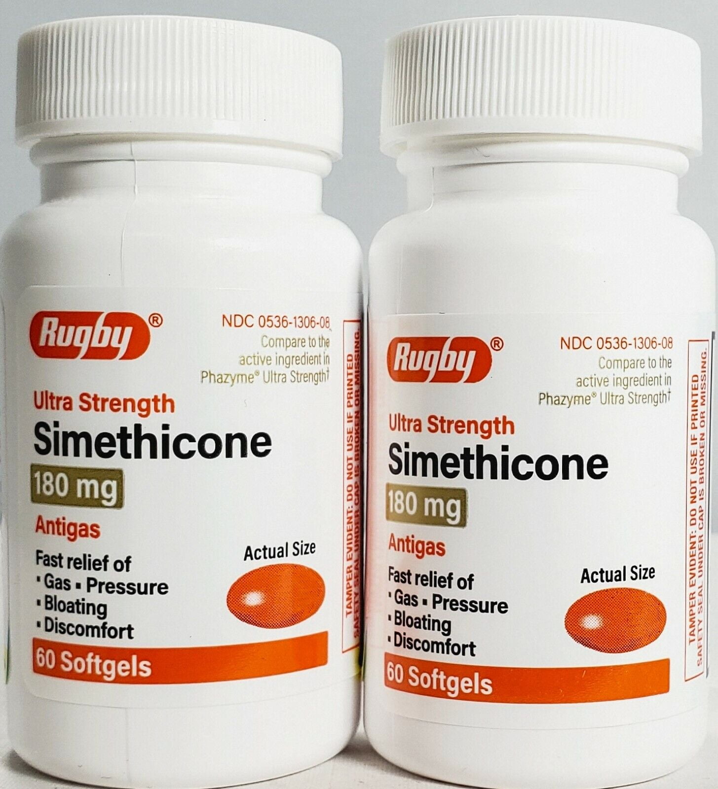 Rugby Simethicone Gas Relief 180mg 60ct -2 Pack - Walmart.com