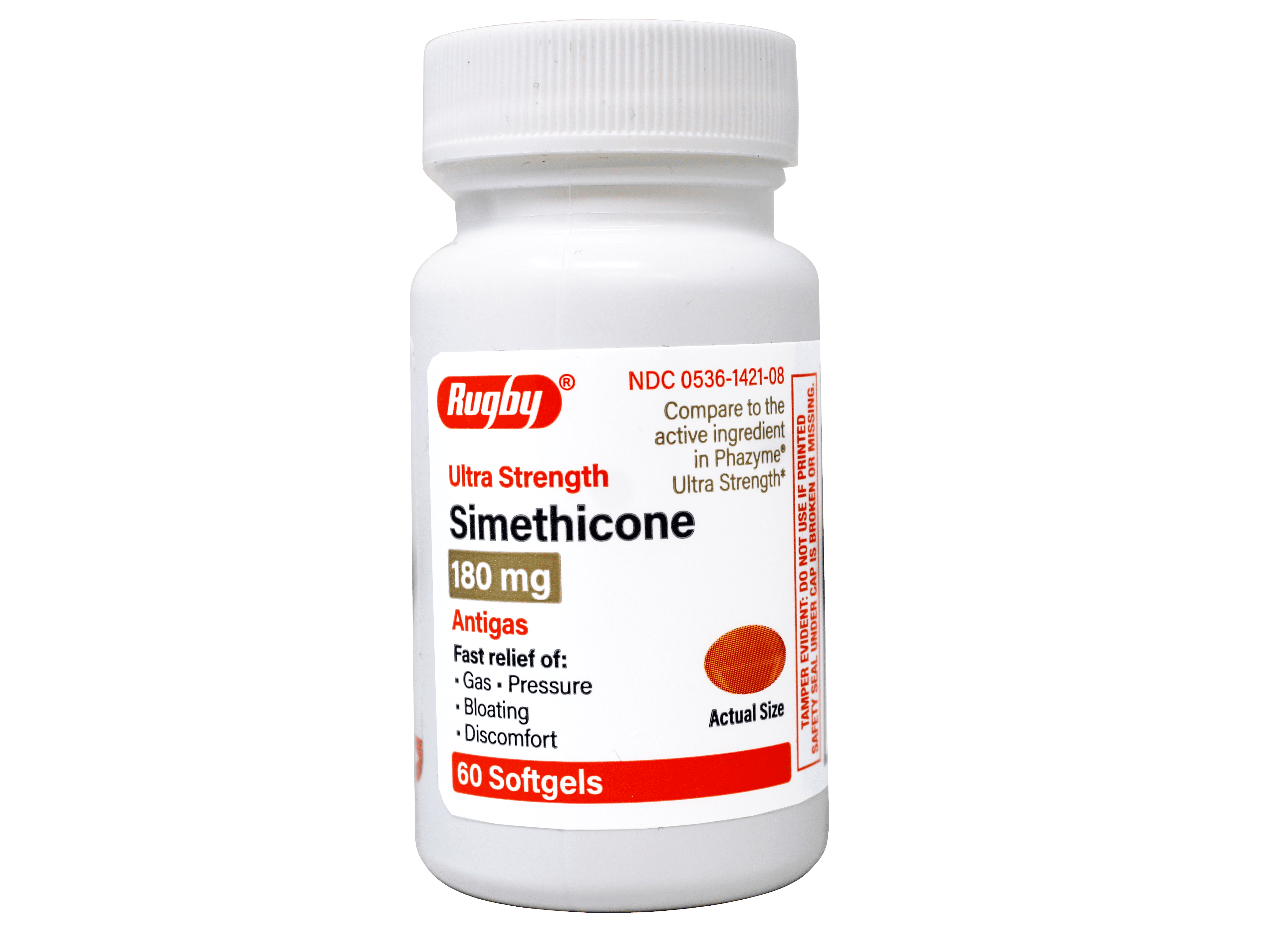 Rugby Ultra Strength Simethicone Gas Relief 180 mg, Gas Relief for ...