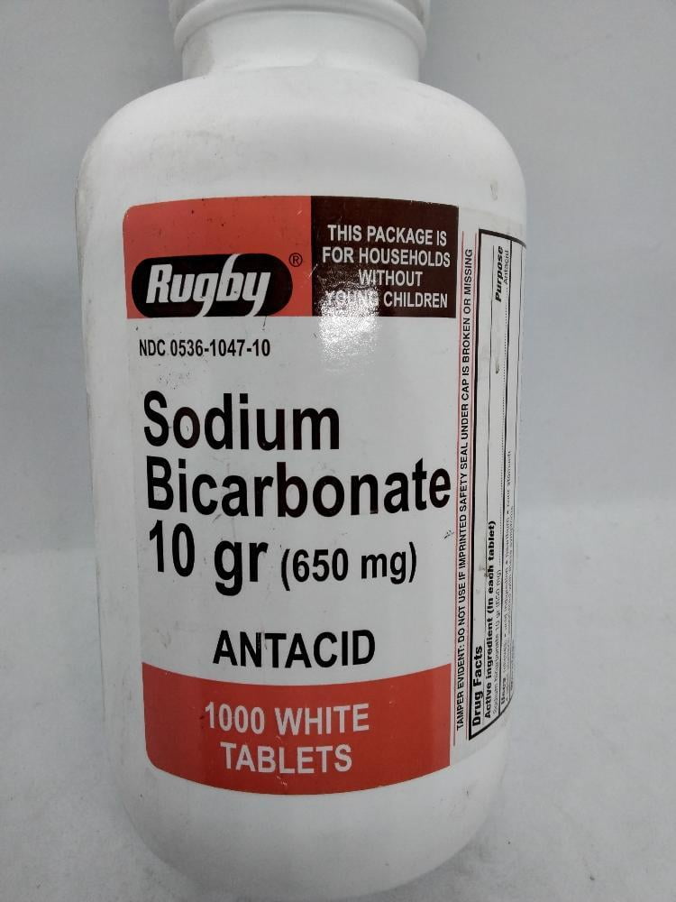 Rugby Sodium Bicarbonate Tablets, 10 Grains, Antacid for Heartburn ...