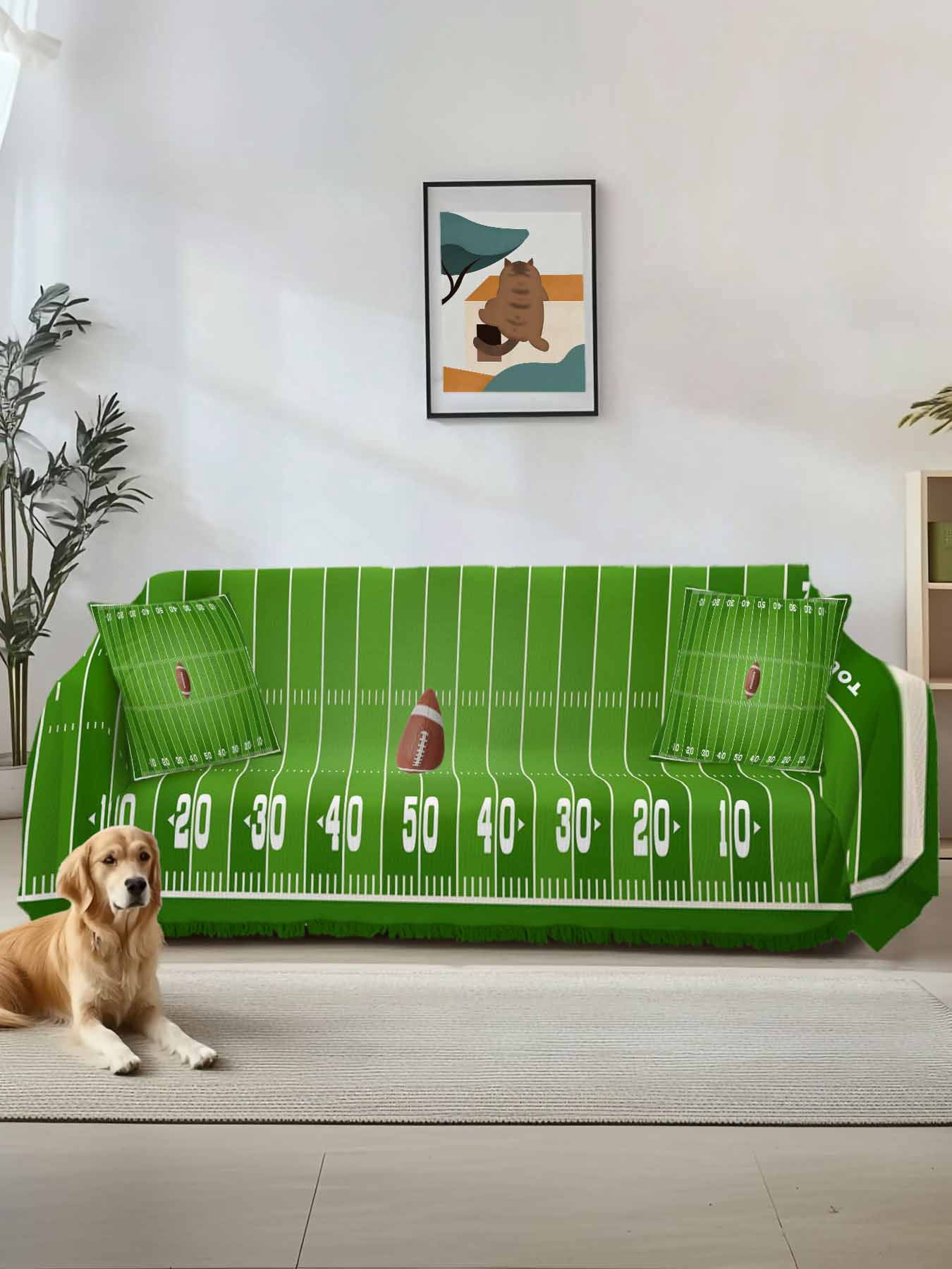 Rugby Sport Couch Cover, American Football Field Stadium Sofa Cover ...