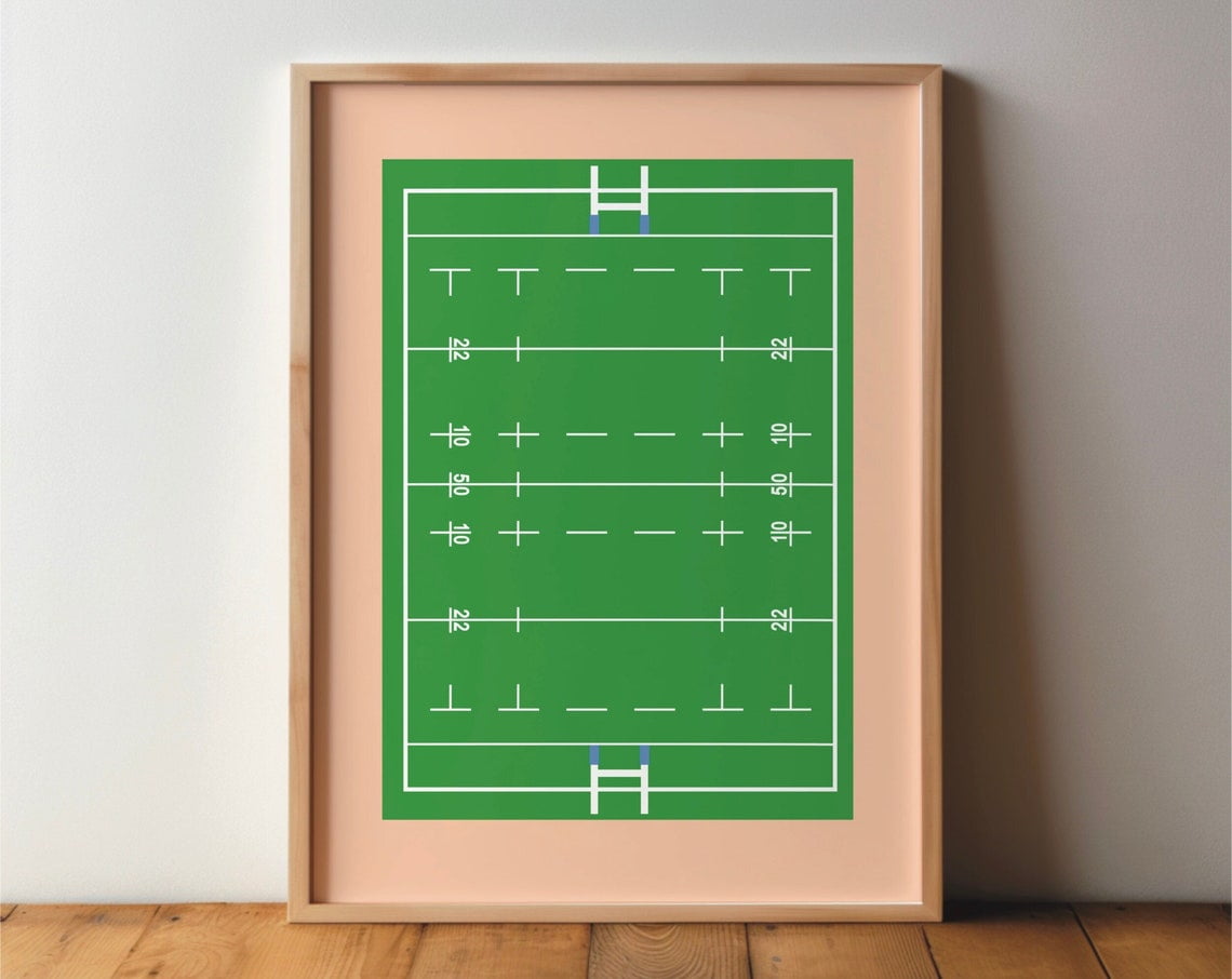 Rugby Sports Field Poster - Sports Lovers - Art Print Minimal Modern ...