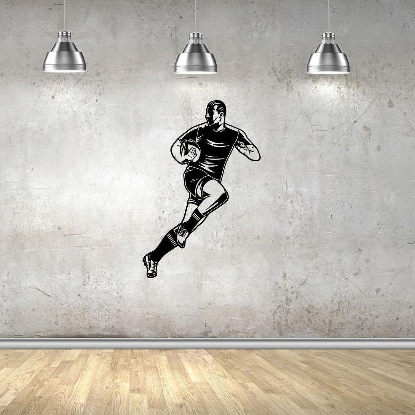 Rugby Sports Player Rugby Quote Wall Sticker Room Vinyl Wall Art Decals ...