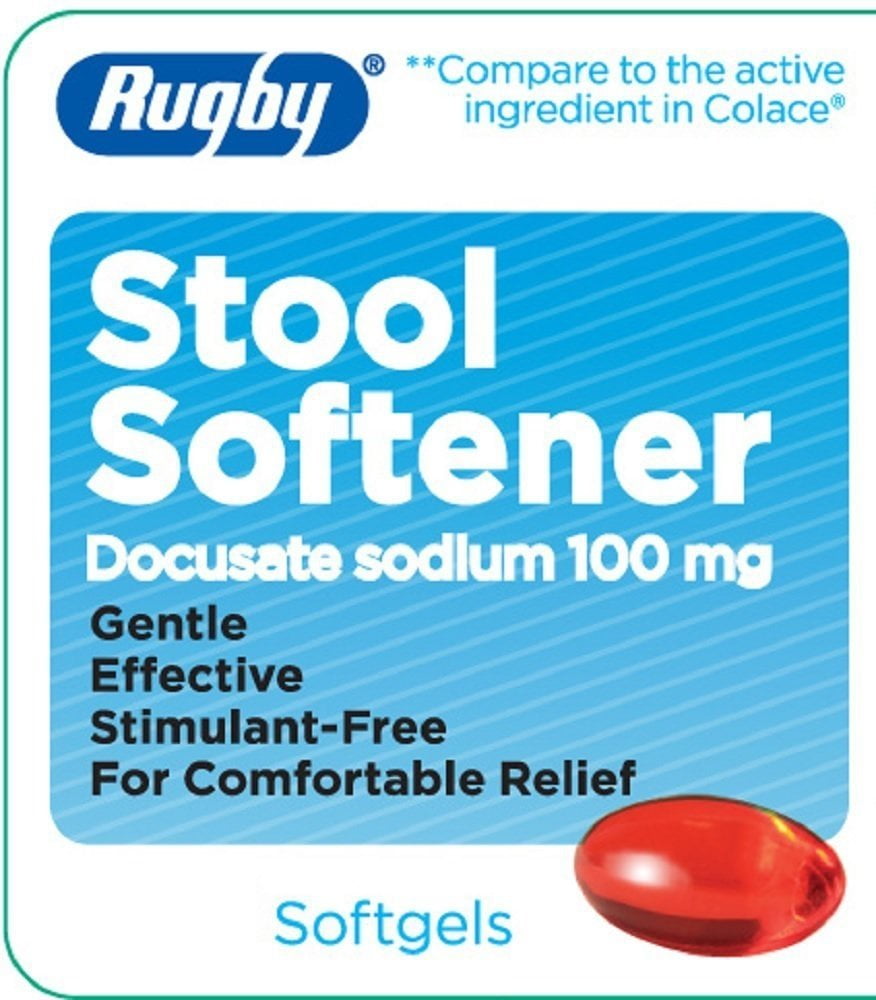 Rugby Stool Softener Softgels, 100 mg, 1000 Count HSA/FSA Eligible ...