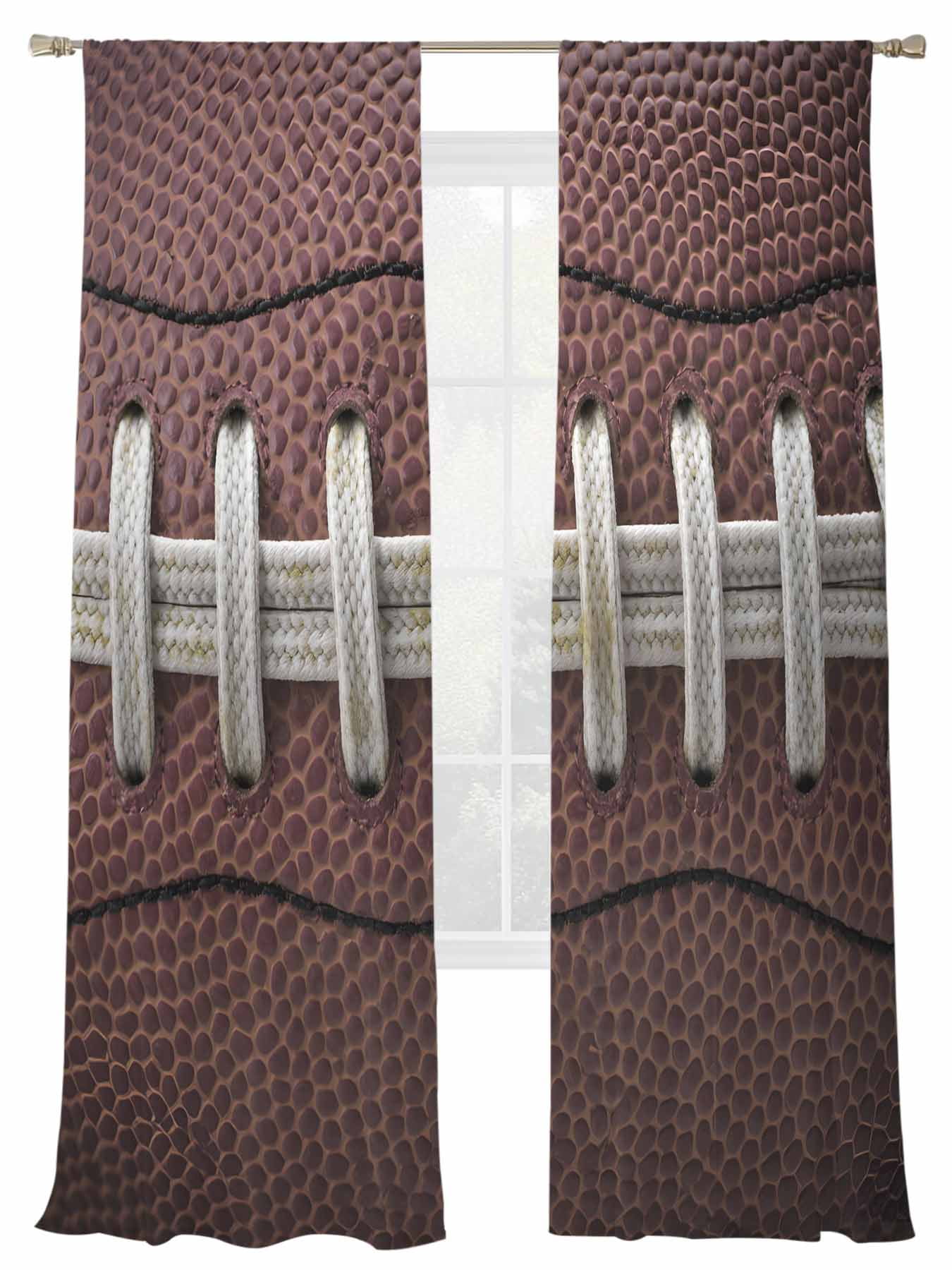 Rugby Texture Sheer Curtains 84 Inch Long 2 Panels, Usa Sport Light ...